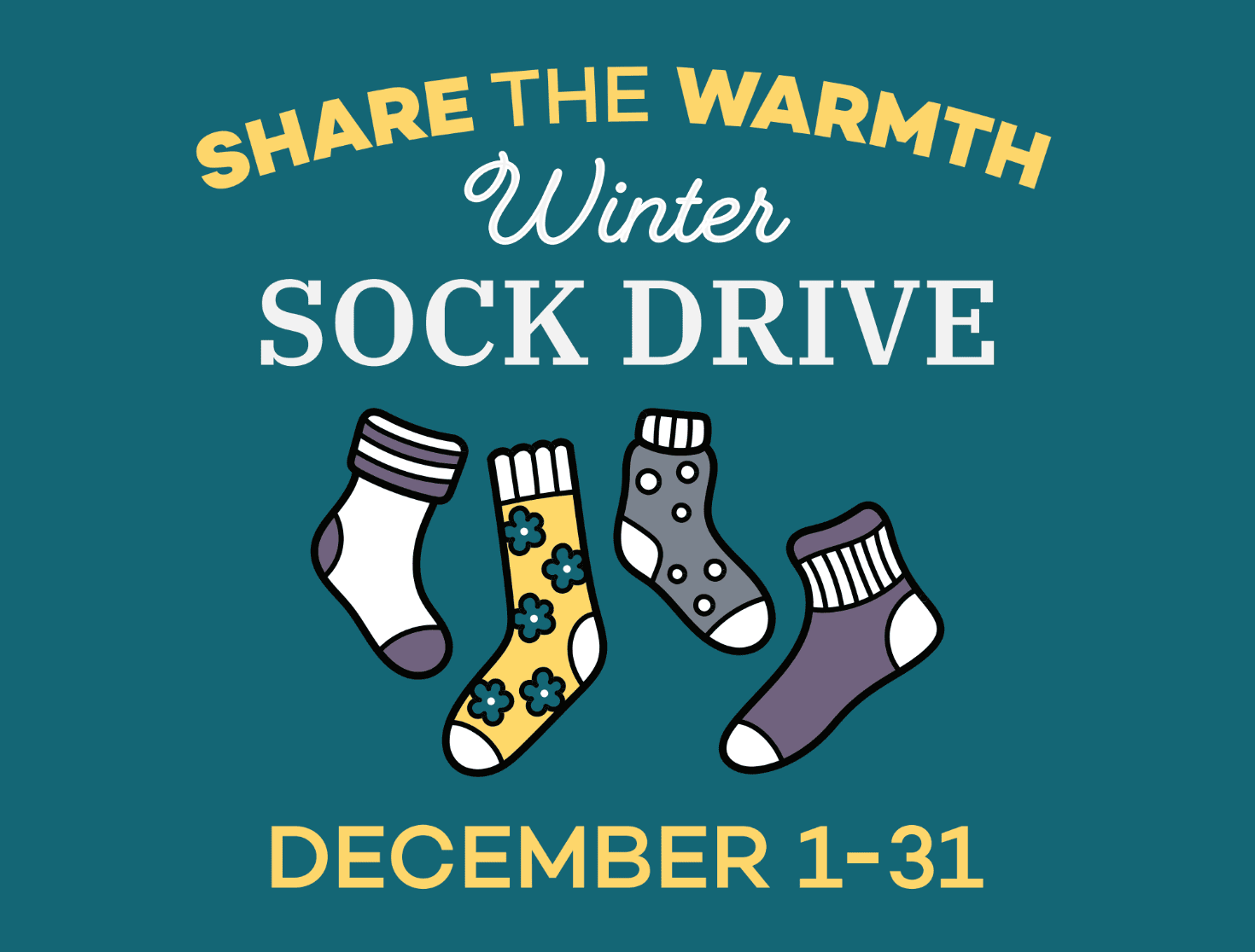 “Spread the Warmth” Winter Sock Drive | YellowDog Design, Print and ...